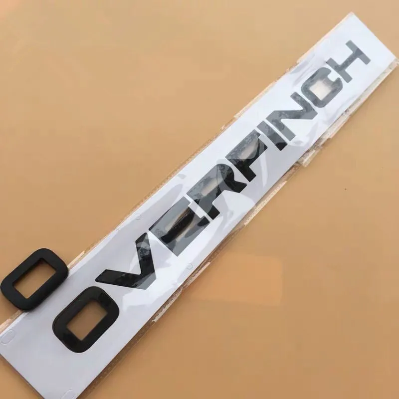 Chrome Black Carbon Letters Emblem for Range Rover OVERFINCH Badge Car ...