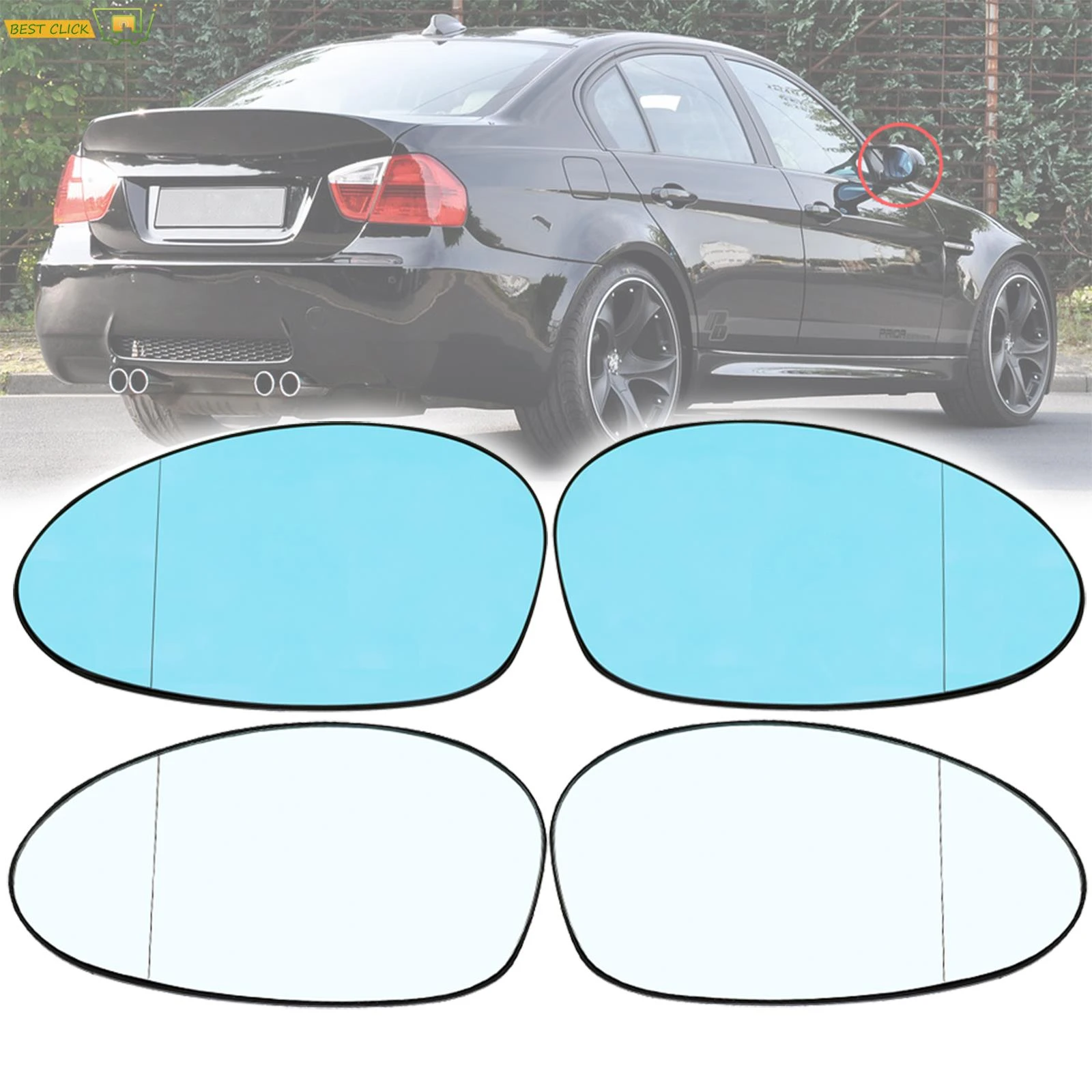 For BMW E90 Mirror Heated Side Mirror Glass Rearview Mirror For E92 E91 ...