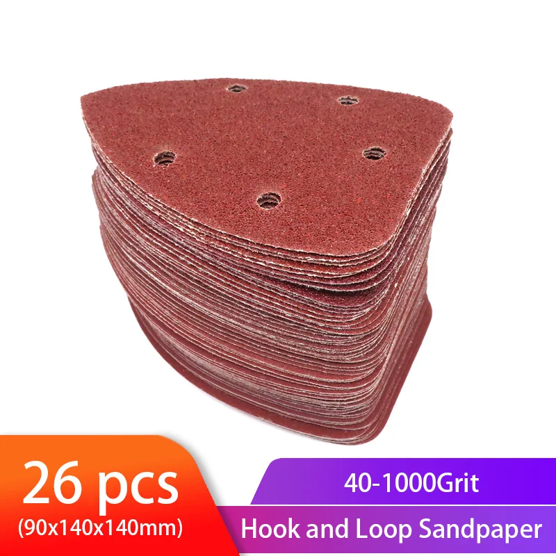 26pcs Self-adhesive Sandpaper Triangle 5 holes Delta SanderHook Loop ...