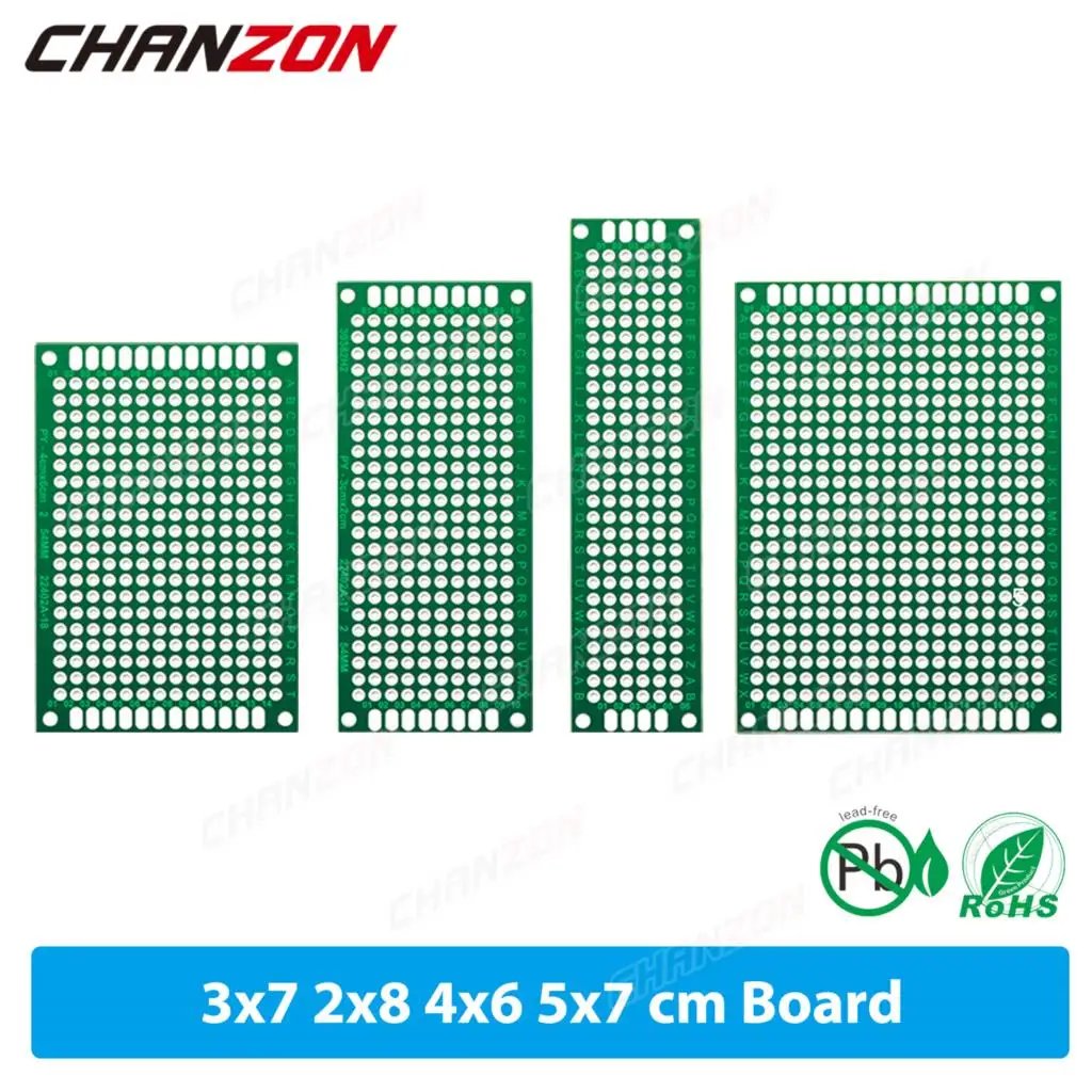 20 Pcs ( 2X8 3X7 4X6 5X7 ) Double Sided Printed Universal Circuit PCB ...