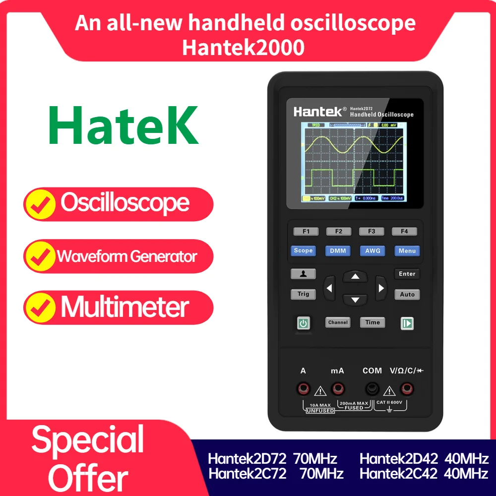hantek 2c42 2d42 oscilloscope digital multimeter tester osciloscope ...