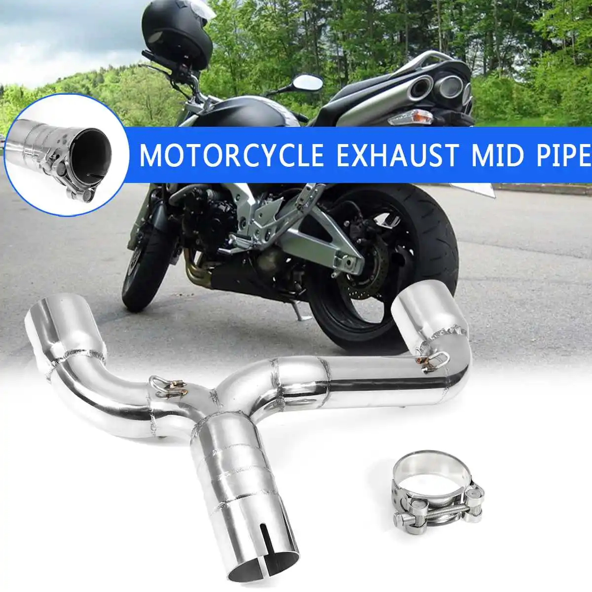 Motorcycle exhaust middle link Pipe Connector For Suzuki GSR400 GSR600 ...