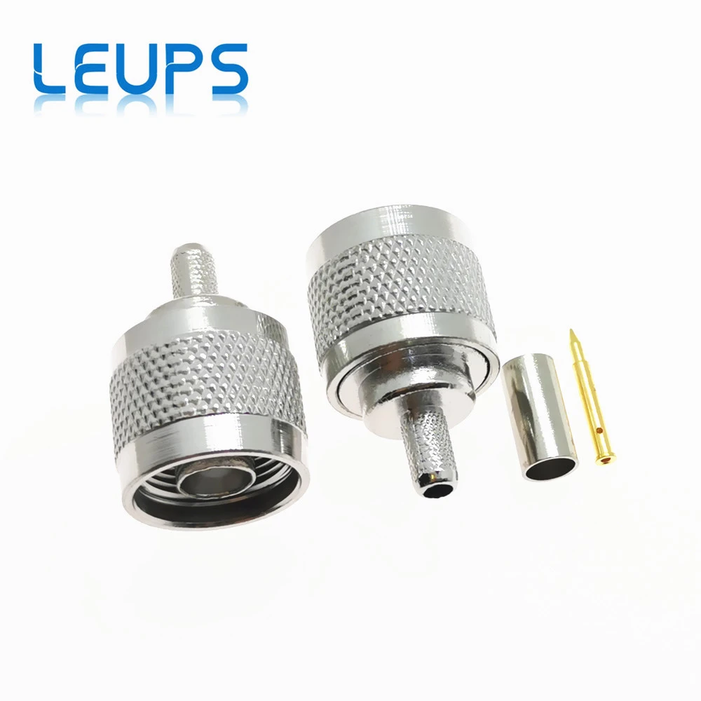 50PCS N Male Plug Crimp RG58 RG142 RG223 LMR195 SYV50 3 cable RF Connector|connector crimp ...