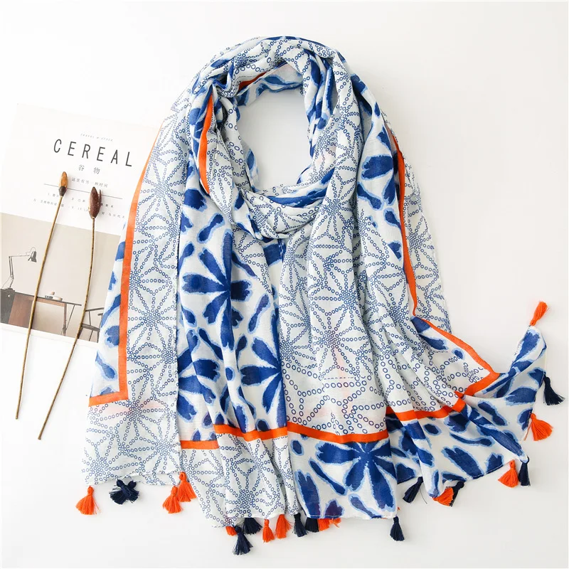 Desig-Fashion-Summer-Women-cotton-Scarf-Flower-Print-Beach-scarves ...