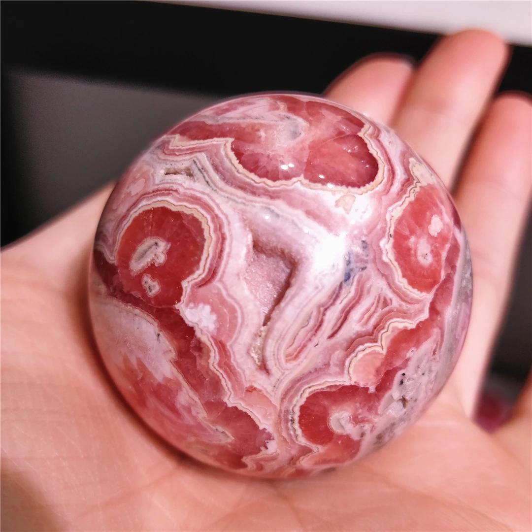 Natural Rhodochrosite Crystal Ball Precious Gemstone Sphere Symbol Of ...
