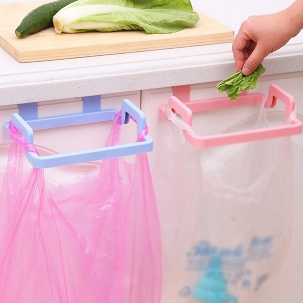Garbage Bag Holder Rack Kitchen Gadgets Portable Hanging Trash Plastic ...