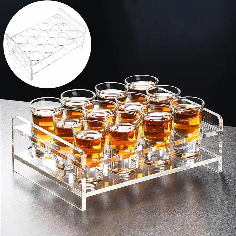 Acrylic Shot Glass Holder Transparent Shot Glasses Holder Party Display ...