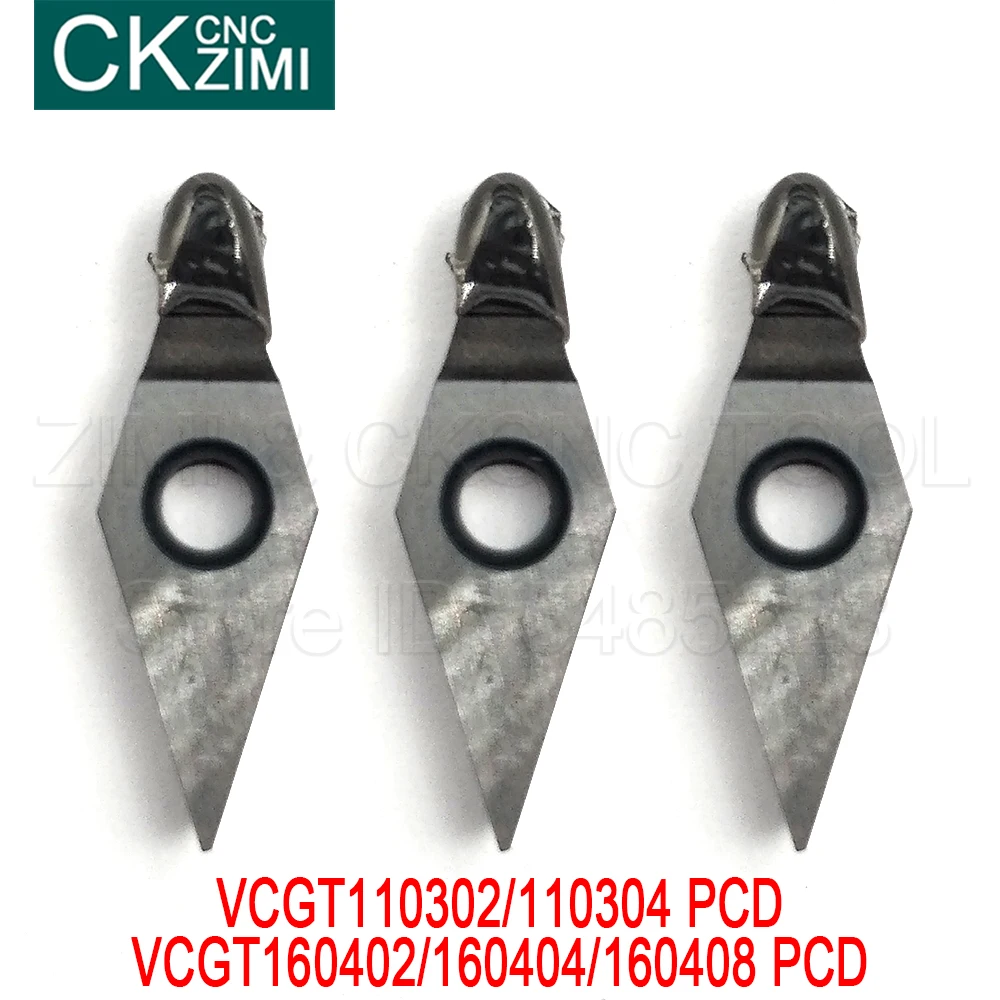 VCGT110302 VCGT110304 VCGT160402 VCGT160404 VCGT160408 PCD diamond insert turning CNC tools VCGT ...