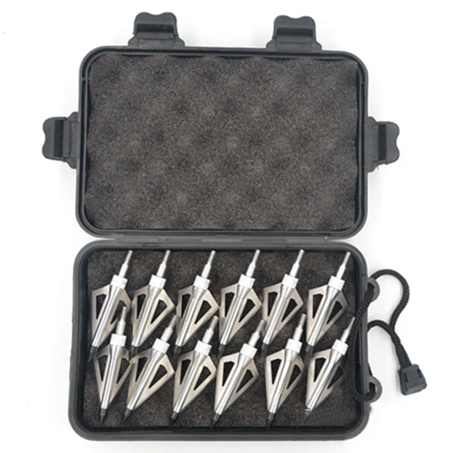 12Pcs 125 Grains 3 Fixed Blade Hunting Broad Arrows Hunting Points ...