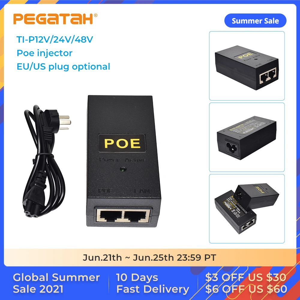 Poe injector Surveillance camera Ethernet Injector POE power Adapter ...