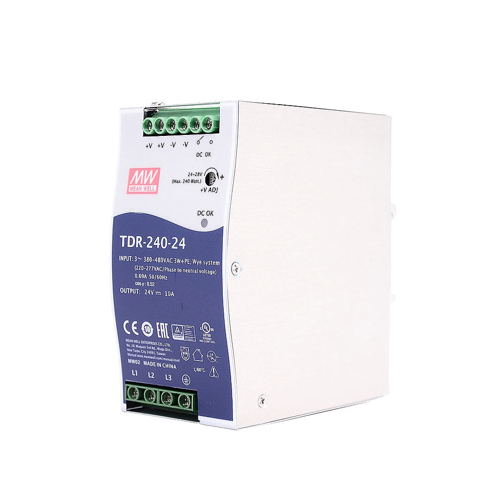 Mean Well TDR 240 24 meanwell DC 24V 10A 240W Slim Three Phase ...