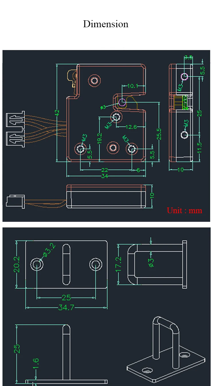 DC3~5V Smart Electromagnetic Lock 4 Line Type – Ktechnics Systems