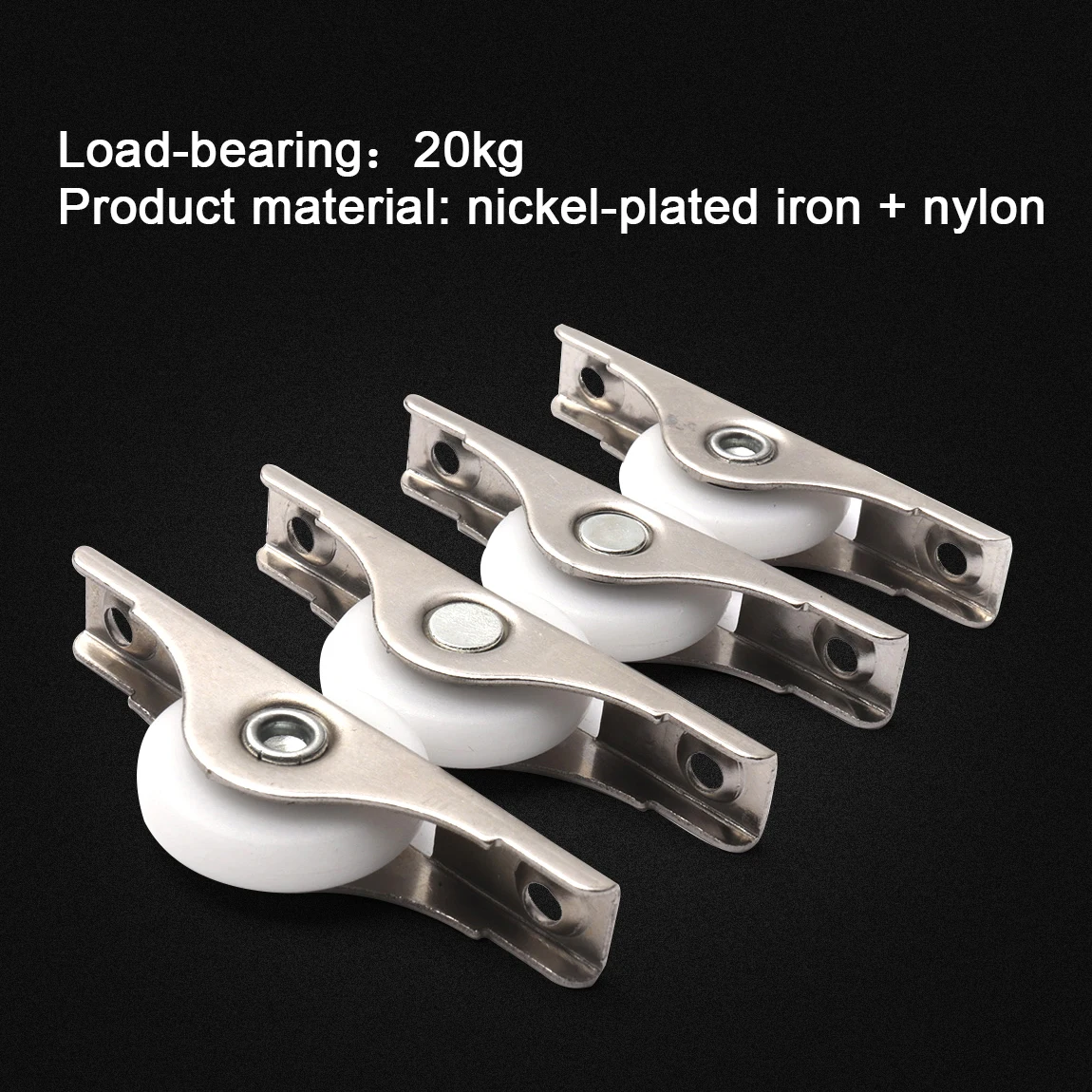 4 Pcs 25mm Bear 20kg Sliding Door Roller Cabinet Nylon Caster Wheel ...