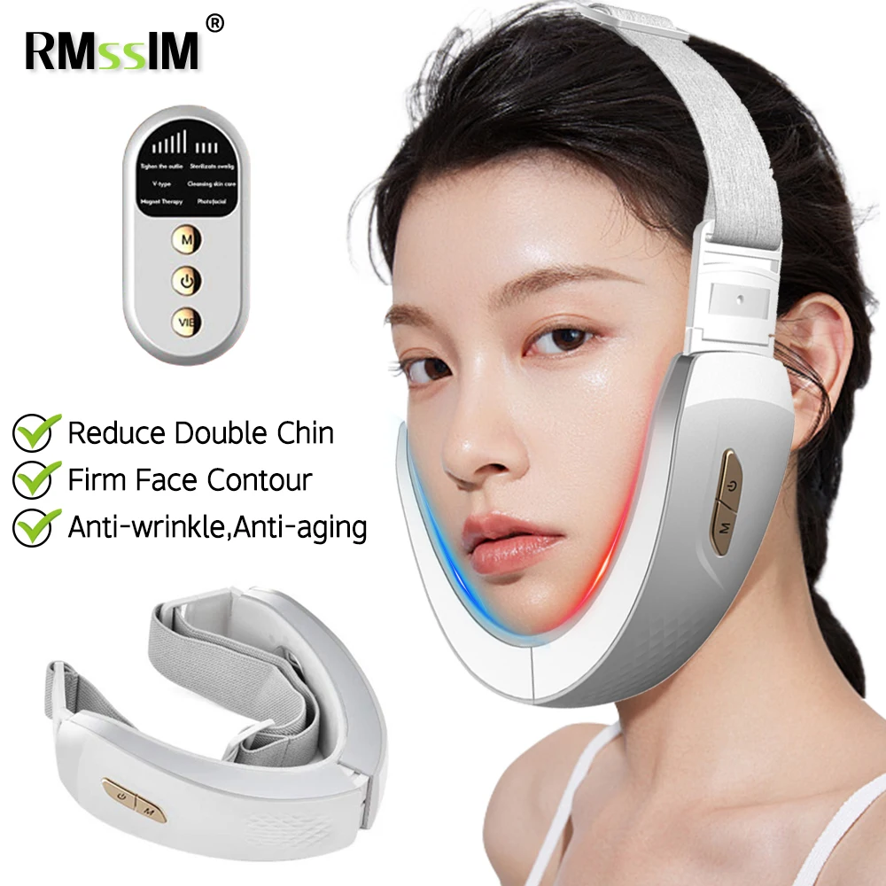 V Face Facial Machine Electric V-Line Up Lift Belt Face Massage LED ...
