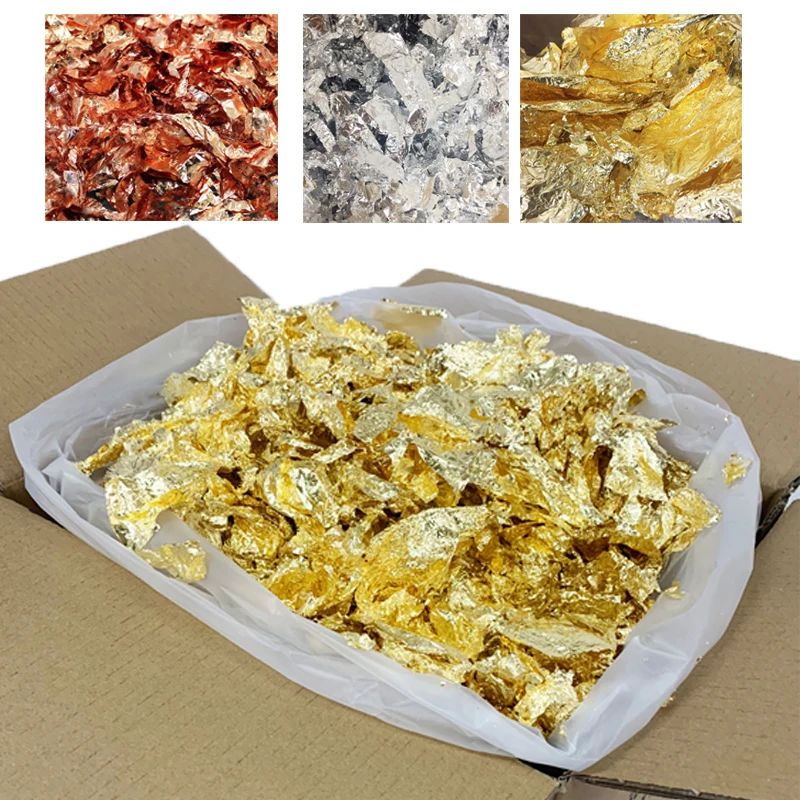 Manufacturing Gold Silver Copper Flakes Leaf Foil Sheets 1 kg Fragment ...