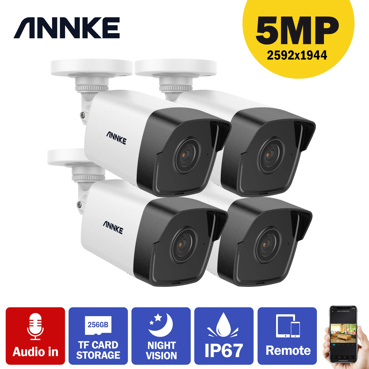 Annke 5mp Security Camera System | Video Surveillance Ip Annke - C500 ...