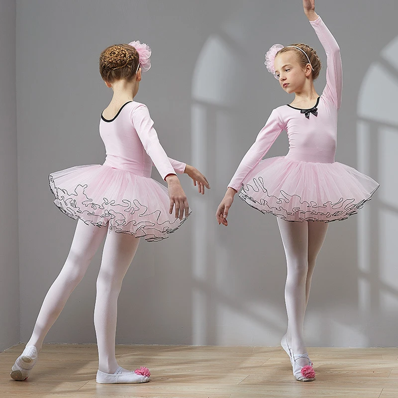Hot Cute Girls Bow Ballet Dress For Children Girl Dance Clothing Kids ...