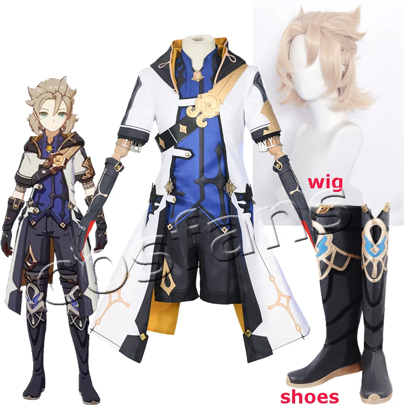 Game Genshin Impact Alchemist Albedo Cosplay Costume Men Fancy Uniforms ...