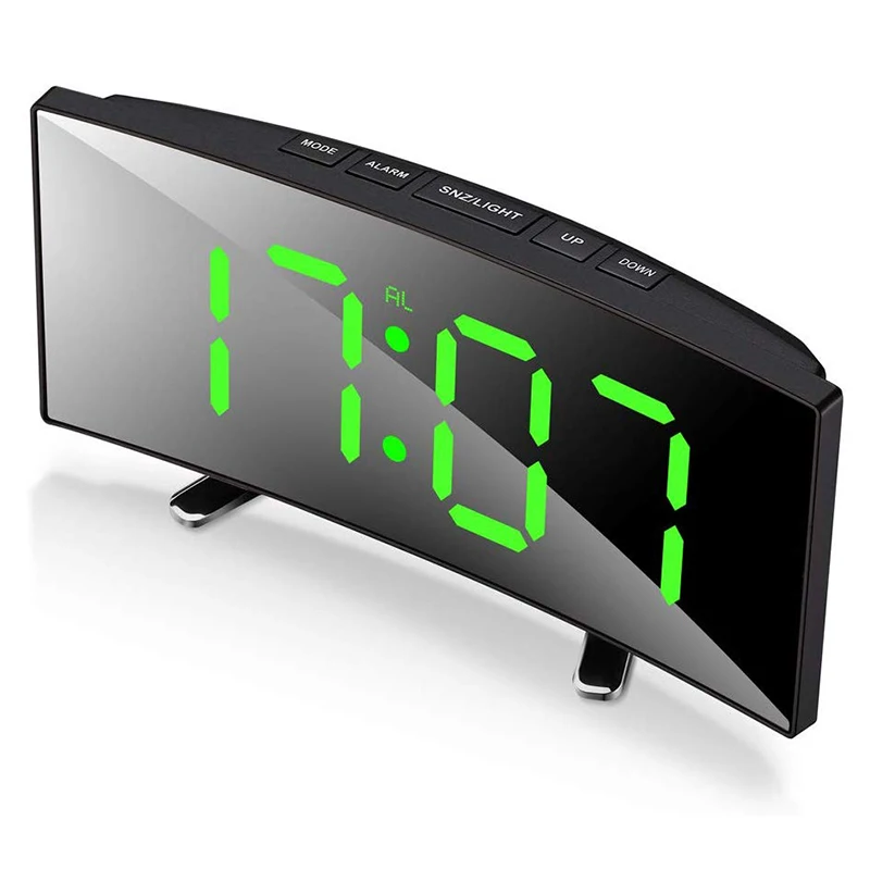 7-Inch-Digital-Alarm-Clock-Curved-Dimmable-Led-Electronic-Digital ...