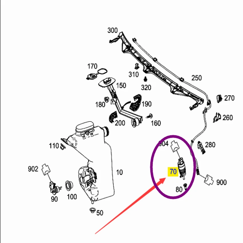Распылительный насос A0998660121 A099 866 01 21 для Mercedes-Benz W205 ...