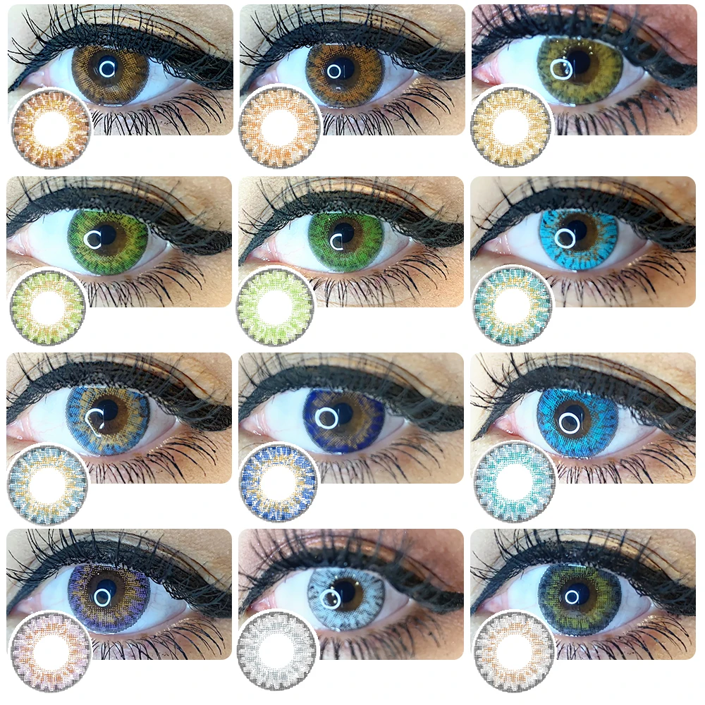 Natural-Look-Classic-3Tones-Color-Contact-lenses-12-Colors-USA-Hotsale ...