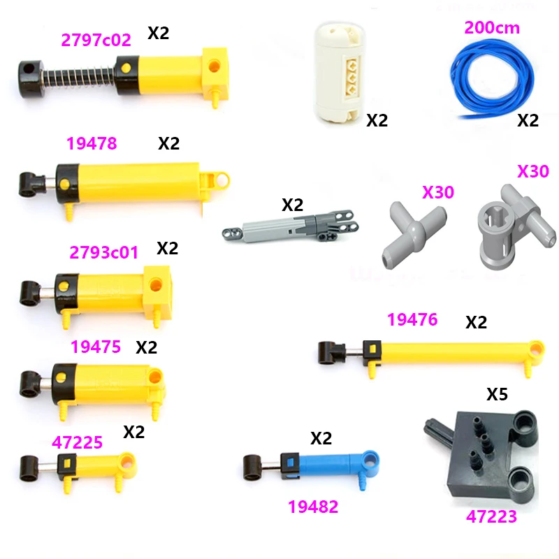 New-Technical-Parts-DIY-Pneumatic-Kit-With-Air-Pump-Push-Rod-Switch ...