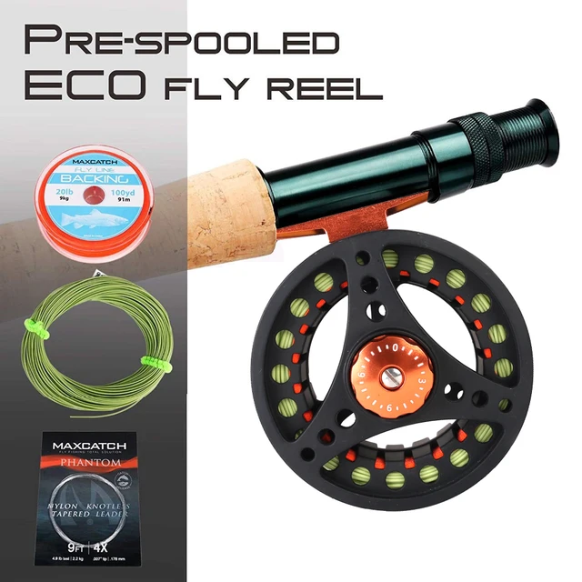 Maximumcatch 3-8WT Plastic/Aluminum Large Arbor Pre-spooled Fly Fishing ...
