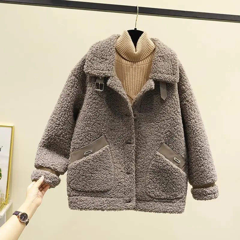 Women Artificial Lamb Wool Jacket Autumn And Winter Casual Style Female ...