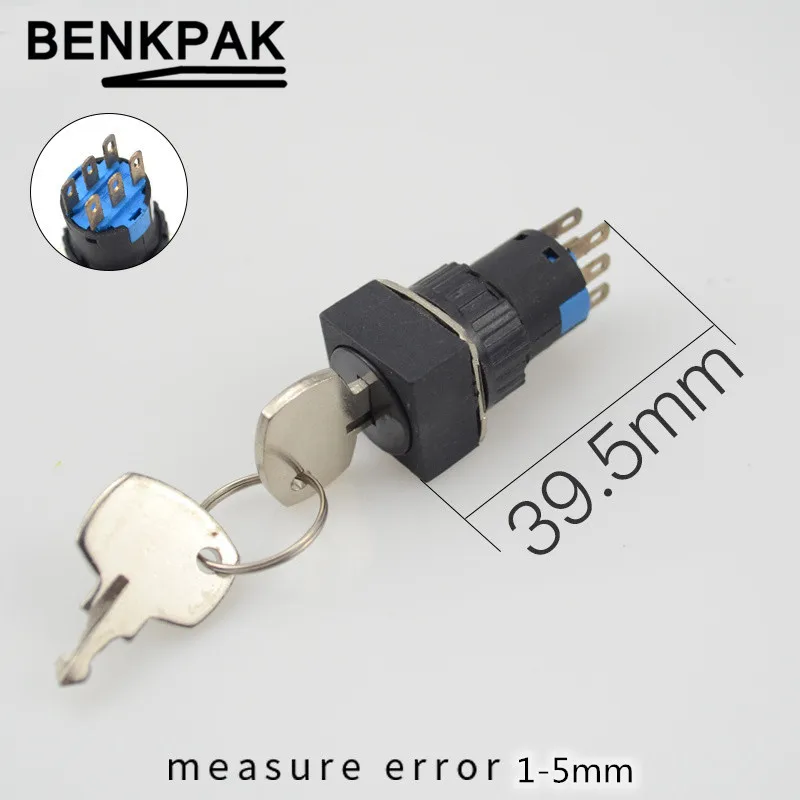 square key switch 3 postion locked maintained 2NO + 2NC|switch tv ...