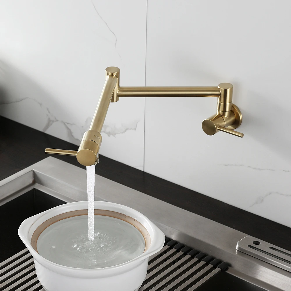 Kitchen Folding Retractable Pot Filler Faucet - FaucetBazaar 1