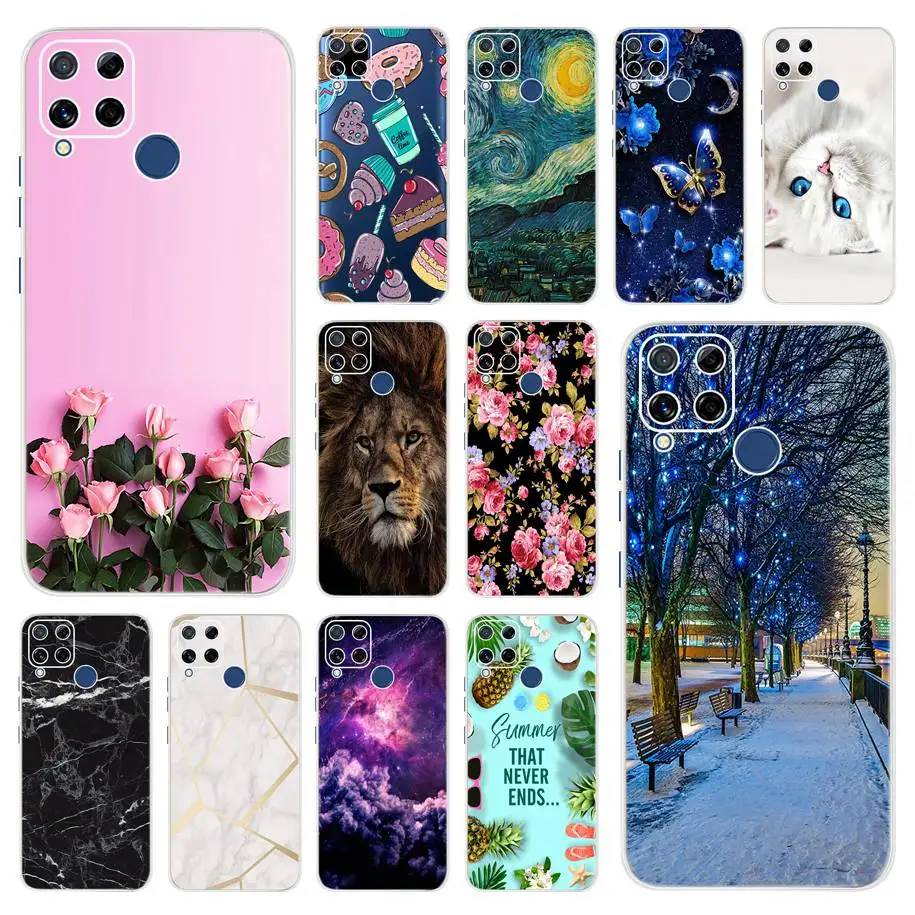 Realme C15 Cases Realme C15 Case Cover Cartoon Soft TPU Silicon Back ...