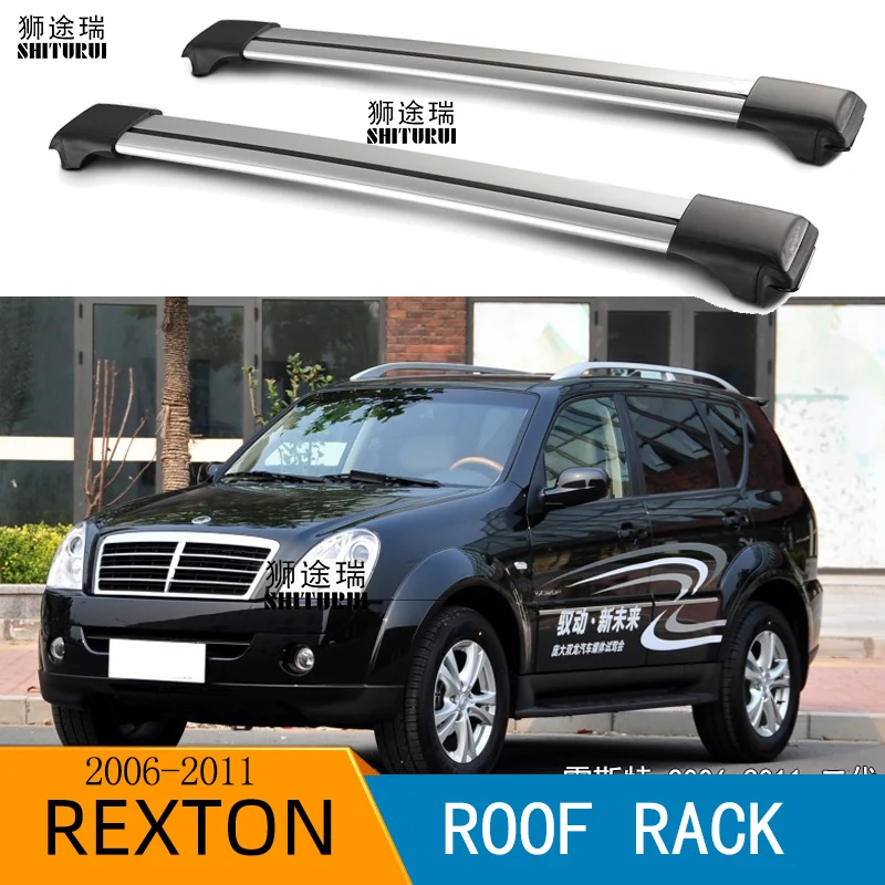 2pcs Roof Bars For Ssangyong Rexton 2006-2011 Suv Aluminum Alloy Side ...