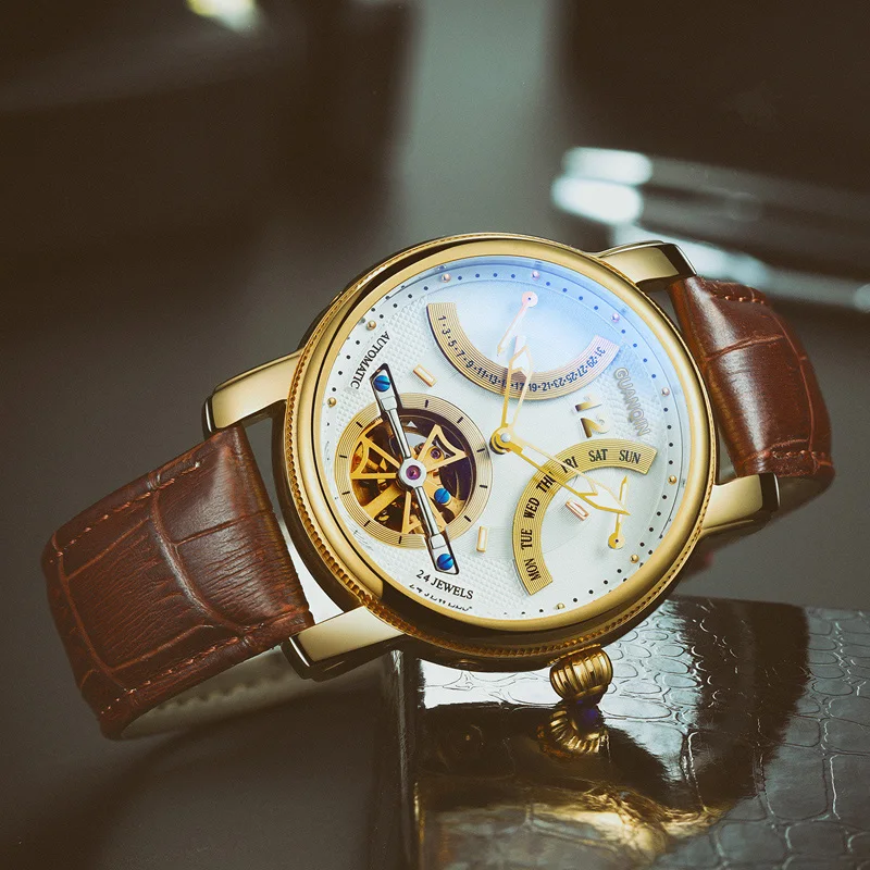 Guanqin Luminous Watch For Men Automatic Mechanical Wristwatches ...