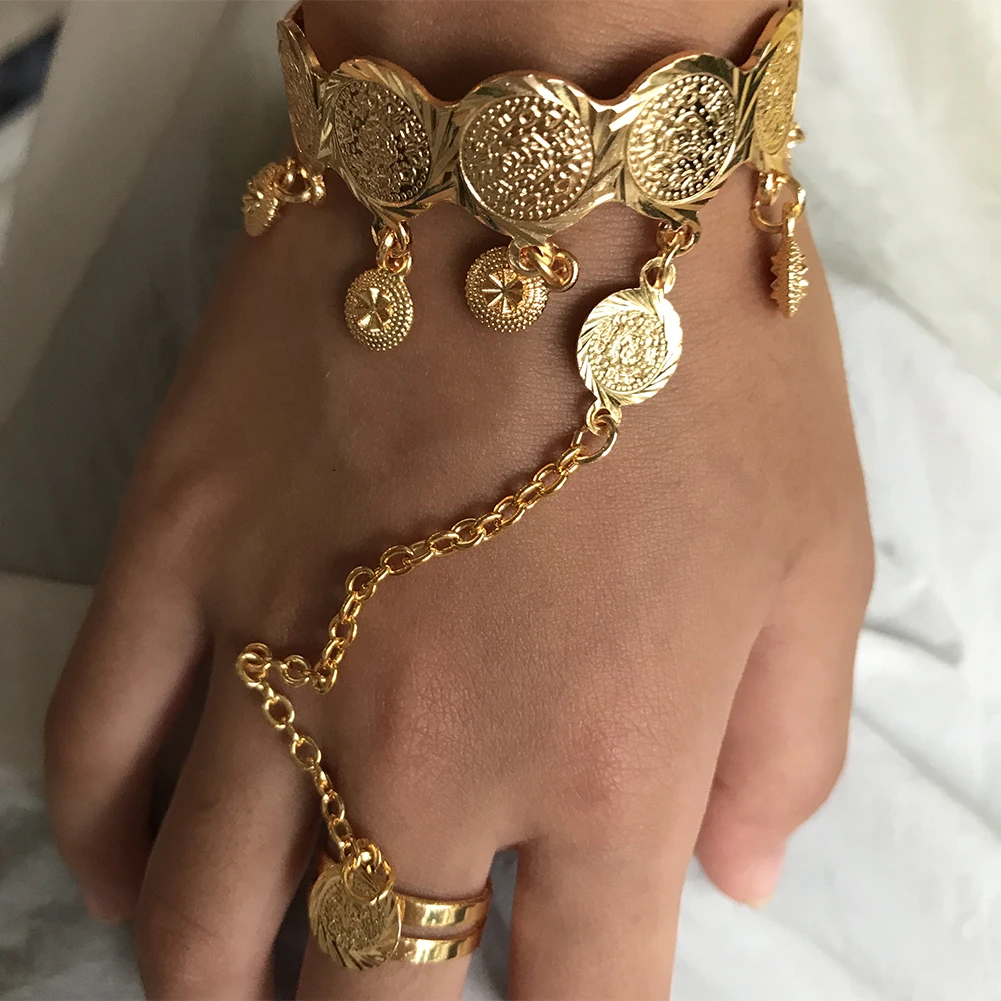 Wando Baby Kids Gold Filled Plated Coin Bangles Hand Bracelets Gift ...