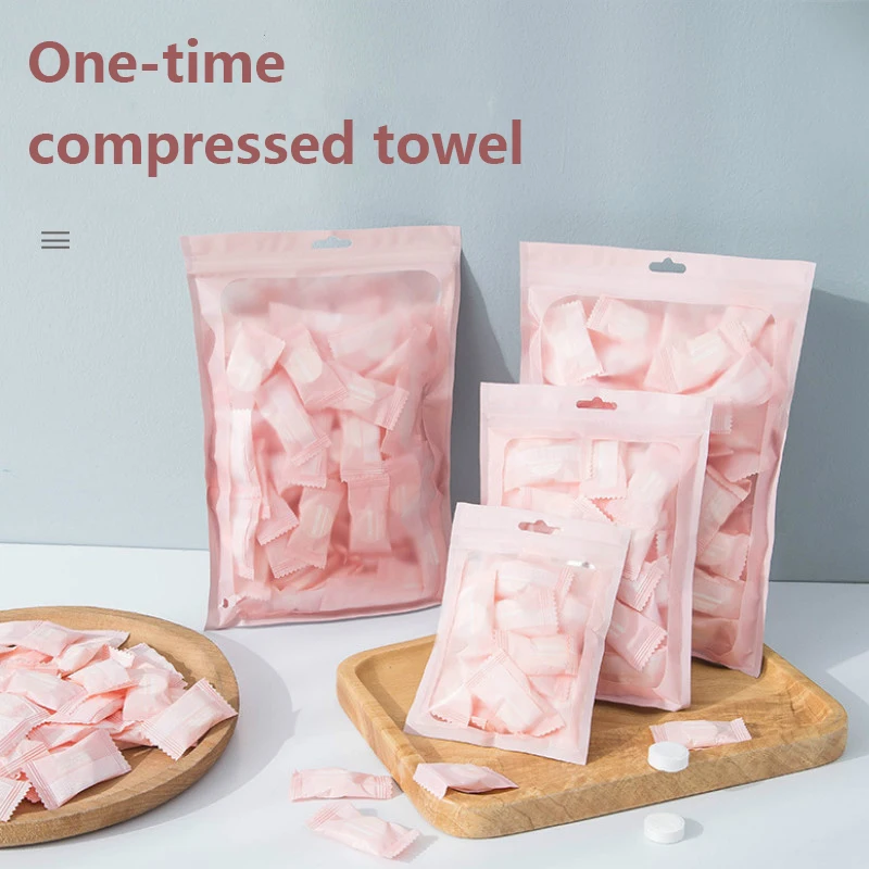 50pcs Disposable Towel Compressed Portable Travel Non-woven Face Towel ...