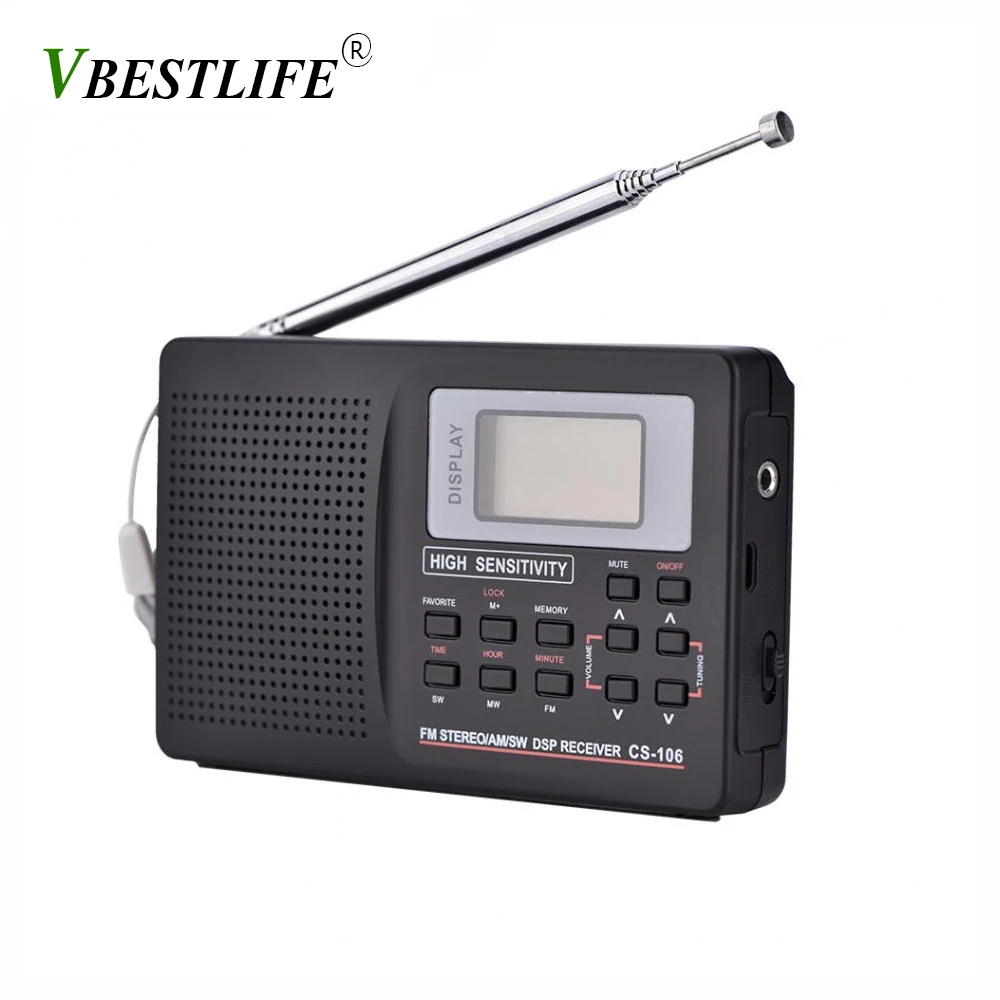 Mini Radio portátil fm compatible con FM/AM/SW/LW/TV, receptor de Radio ...