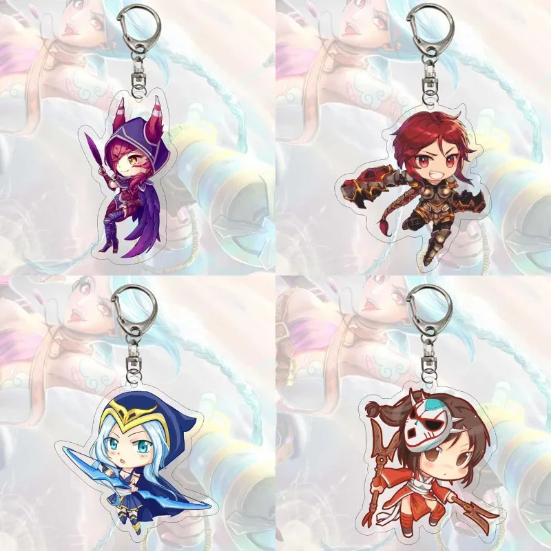 Hot-Anime-Game-League-Of-Legends-Keychains-Lol-Acrylic-Figure-Rakan ...
