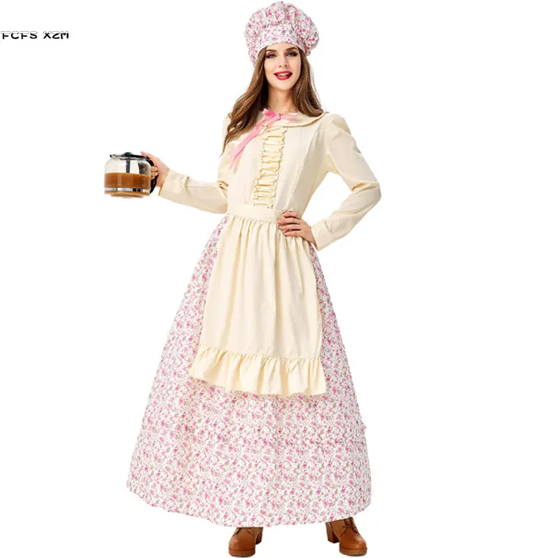 Women Halloween Dessert Pastry Chef Cook Costume Female Housekeeper ...