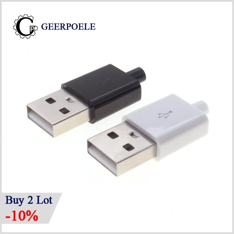 Male-Type-A-4Pin-Square-USB-Connectors-Plastic-Shell-USB-Connector-Flat ...