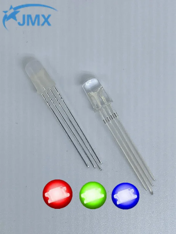 20PCS-5mm-full-color-LED-RGB-red-green-blue-Common-Cathode-Anode-Four ...