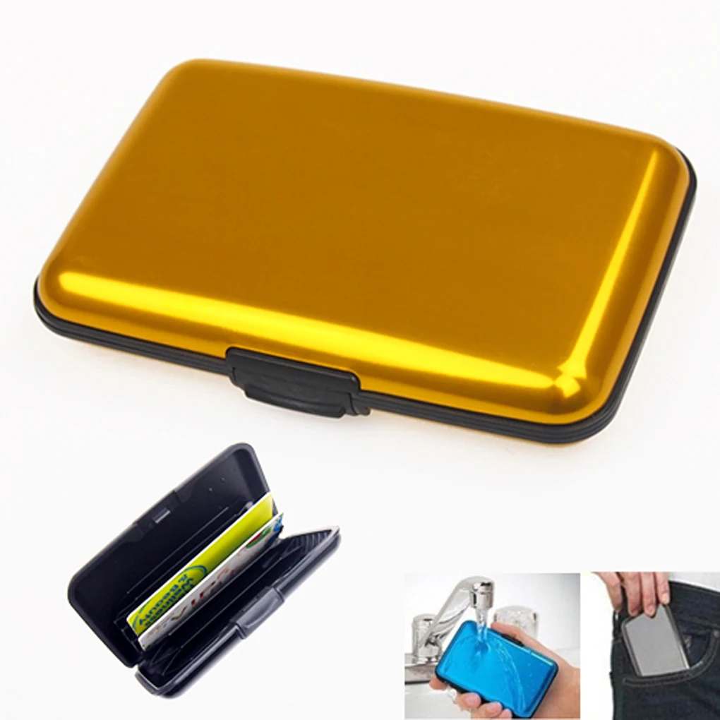 1 Pc Portable Aluminum Bank Card Holder Blocking Hard Case Wallet Solid ...