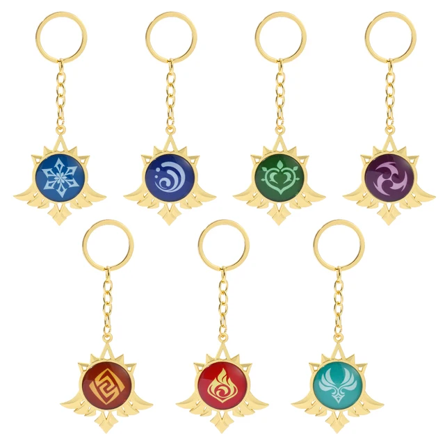 Genshin Impact Keychain Eyes Of God Keychains Luminous Metal Keychain ...