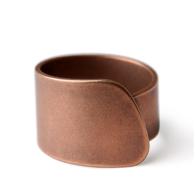 Handmade Oxidized Copper Ring Men Adjustable Open Forged Cuff Retro ...