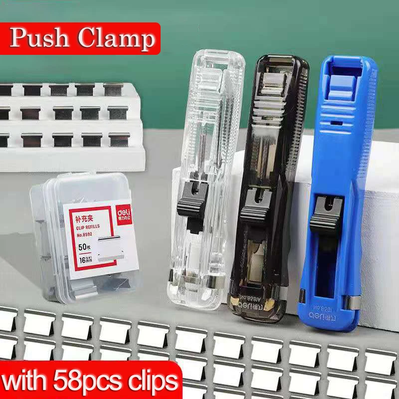 Desktop Grampeador Conjunto com Push Clip, Clipes de Papel, Removedor ...