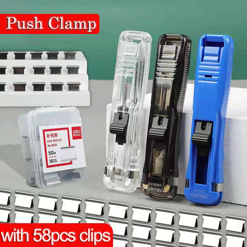 New-Push-Clip-Stapler-Staple-Remover-Binder-Push-Clamp-Tape-Dispenser ...