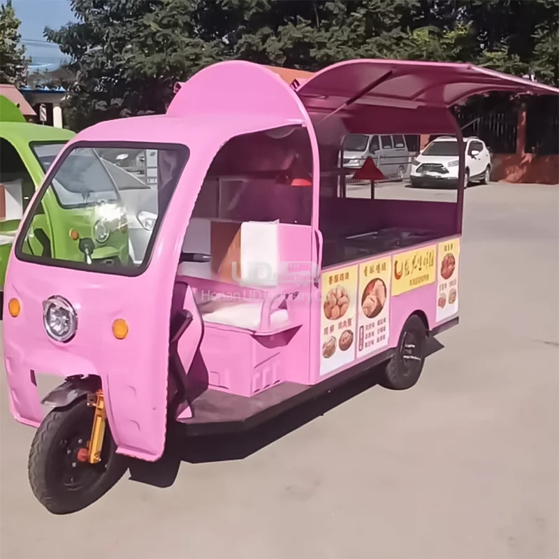 Customized Steel Gas Mobile Fast Food Truck Electric Tricycle Ice Cream ...