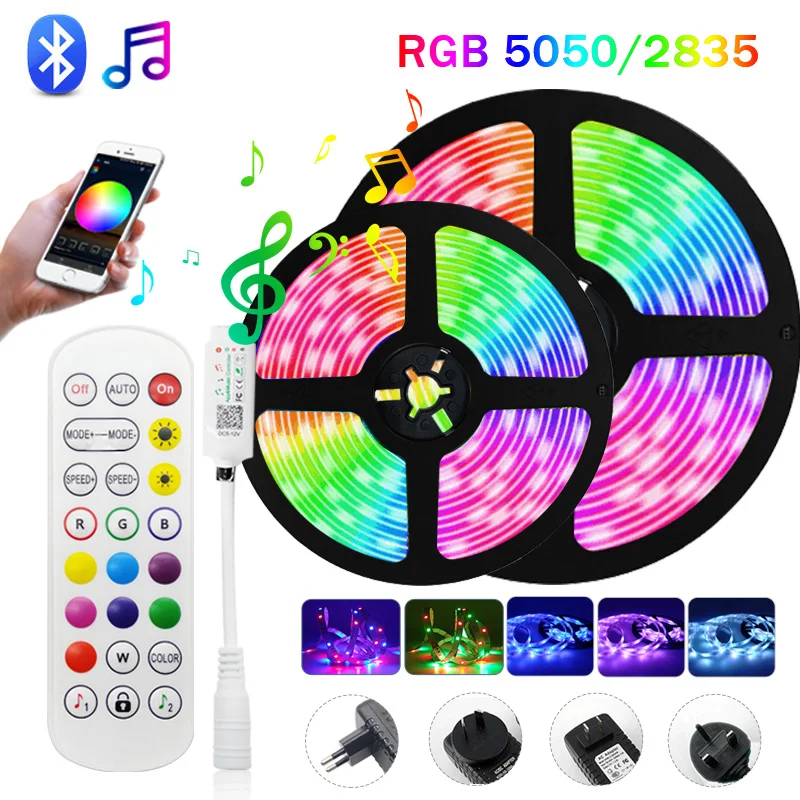5m Rgb Led Strip Bluetooth 12v | Rgb Led Strip 15m Music 5050 - 30m ...