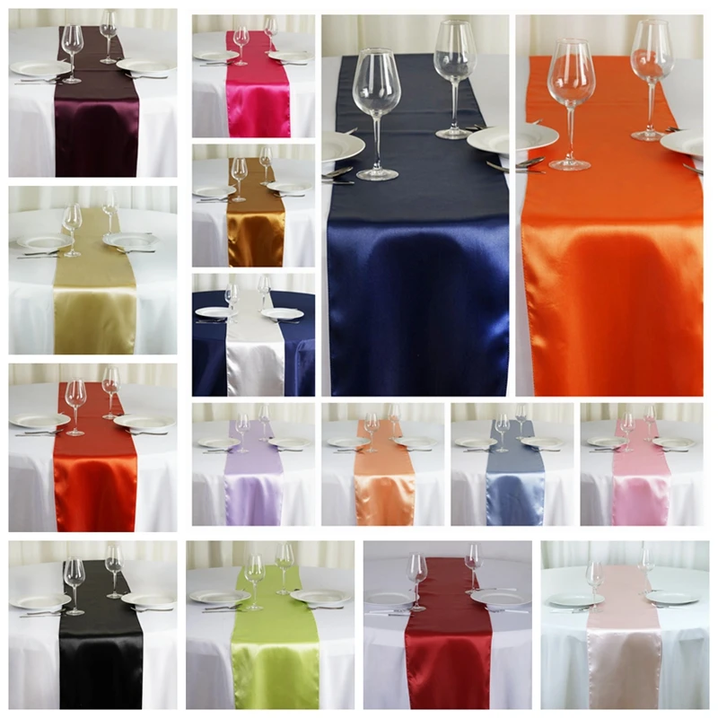 Shiny Satin Table Runner Wedding Tablecloth Runner For Banquet Event ...