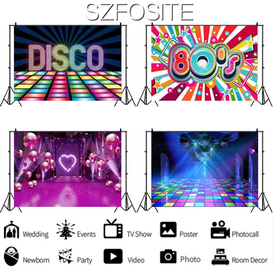 Crazy-Disco-Cool-Stage-Lighting-Backdrop-Happy-Party-Room-Decoration ...