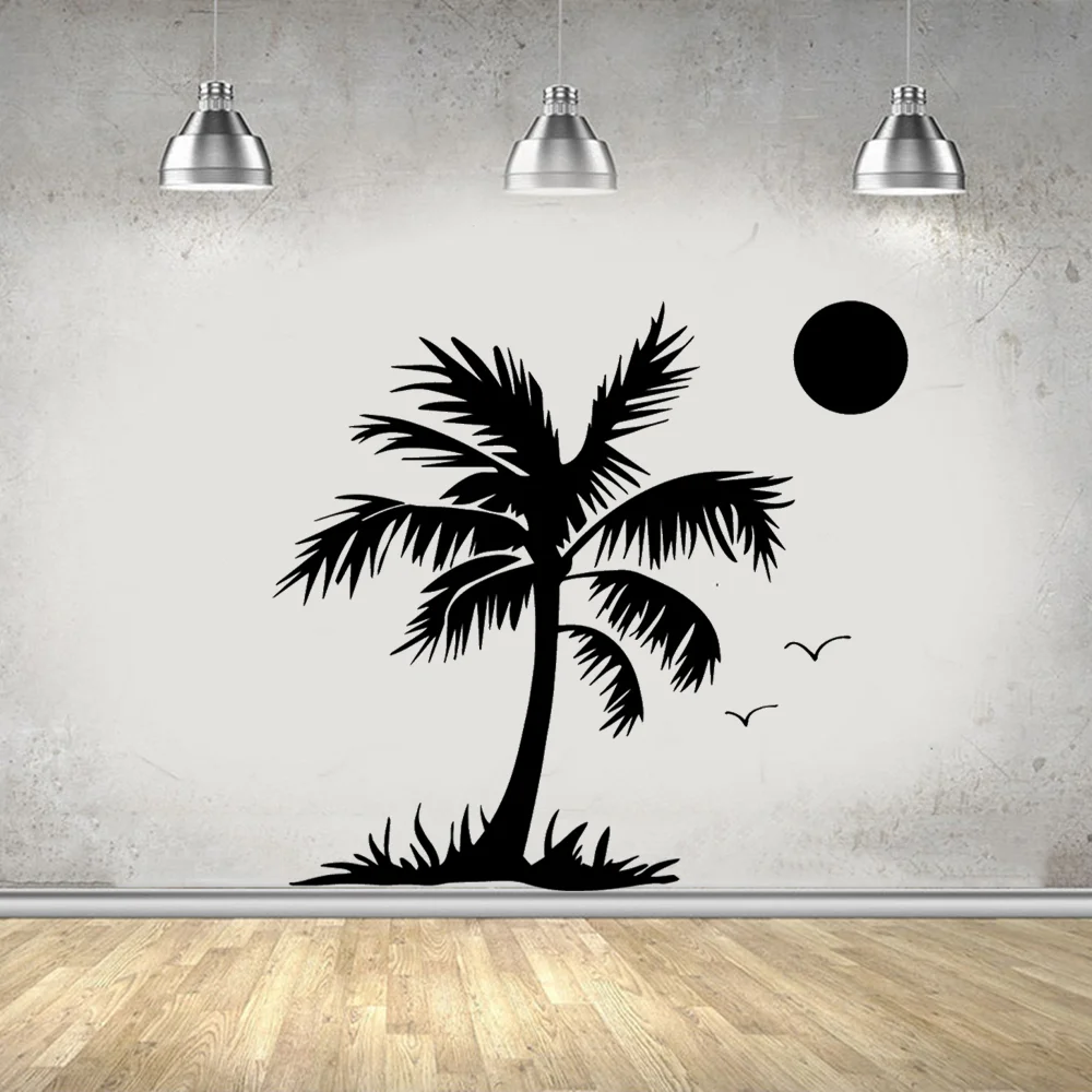 Fashion Coconut Tree Wall Sticker Home Decor For Living Room Decoration ...